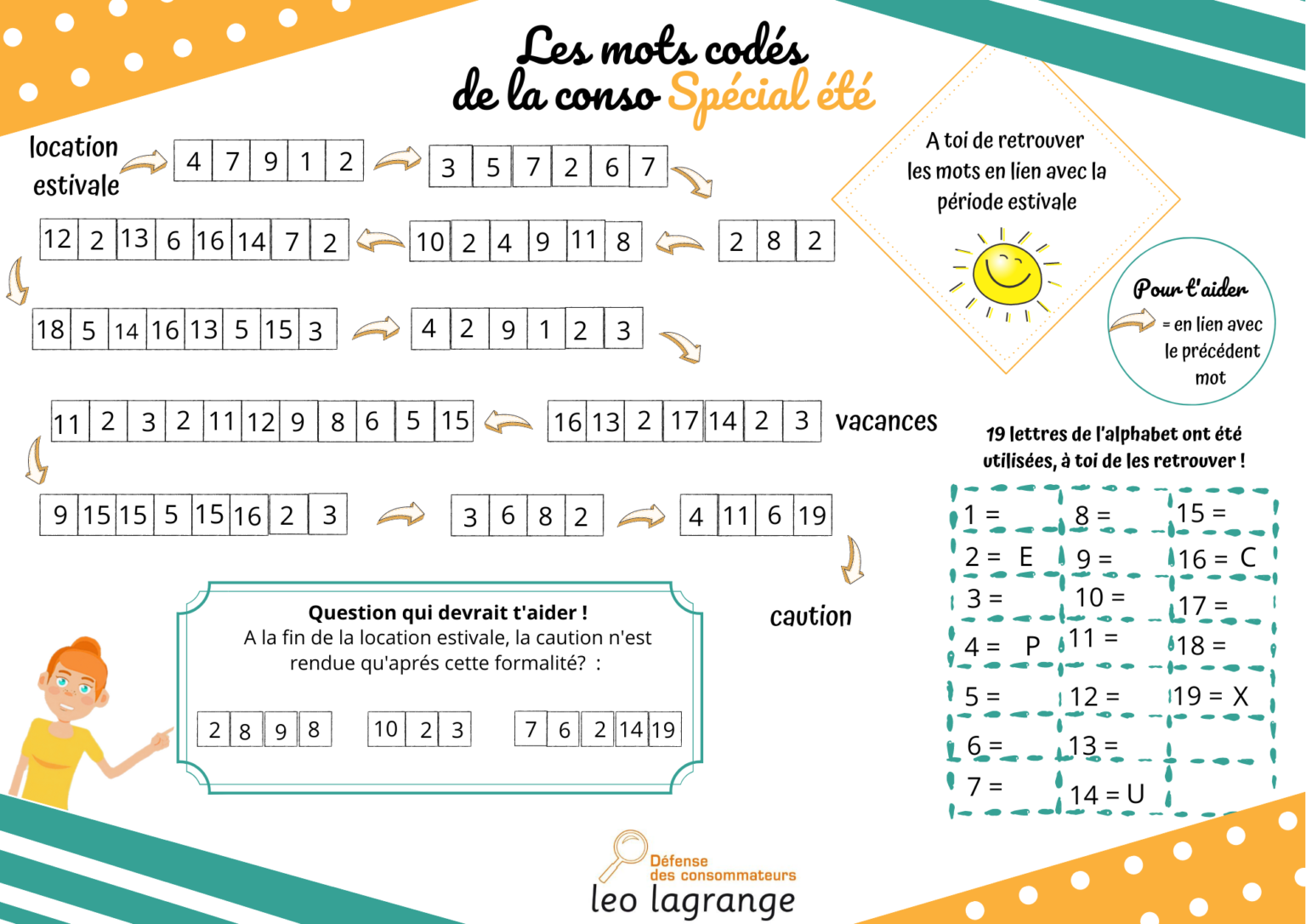 Les jeux de la conso n°3 "spécial été" : les mots codés - Association ...